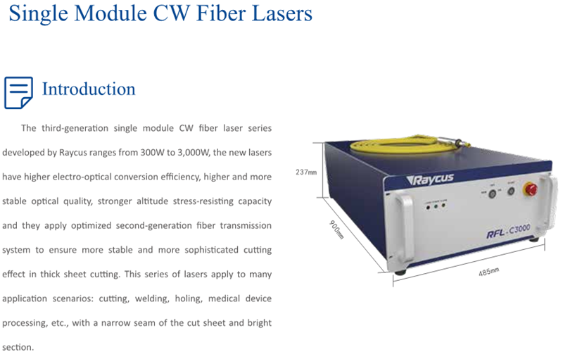 Raycus laser source Single Module CW Fiber Lasers RFL-C300L for laser ...